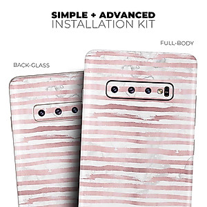 DesignSkinz Karamfila Marble & Rose Gold Striped v5 Protective Vinyl Decal Wrap Skin Cover Compatible with The Samsung Galaxy S20 (Screen Trim & Back Glass Skin)