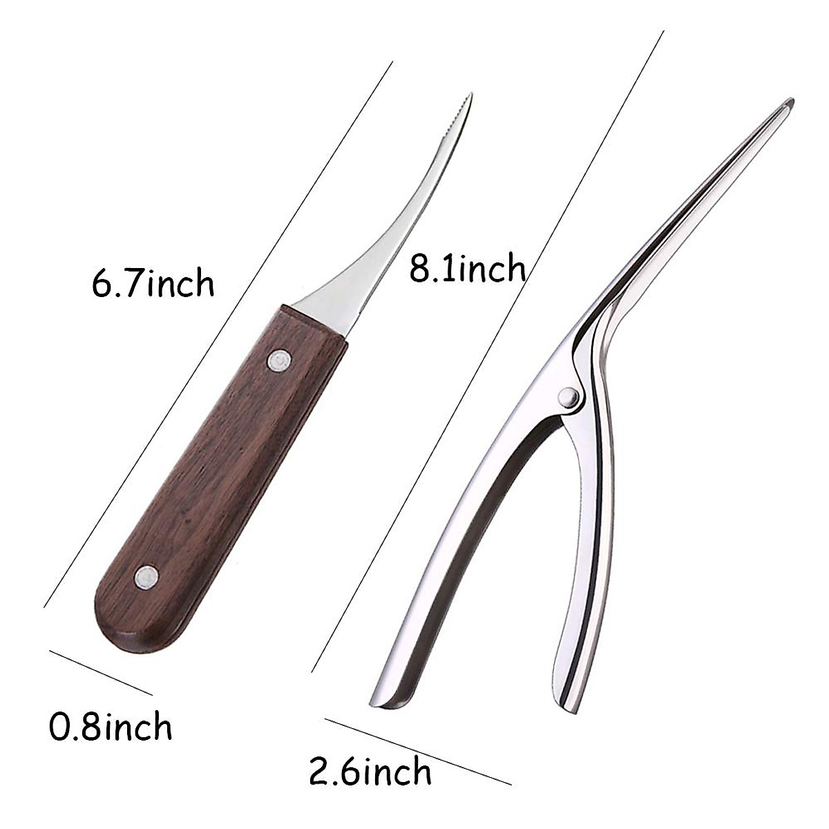 Aidragon Shrimp Deveiner Tool and Shrimp Peeler Set, 2 Pcs Stainless Steel Kitchen Tools for Shrimp Cleaner Peels Prawn Outer Shell Deveins