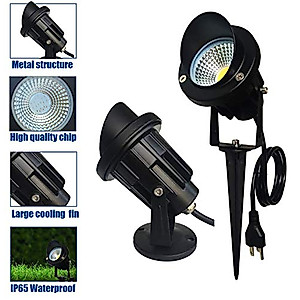 TOVEENEN Color Changing LED Outdoor Landscape Spotlight Remote 10W RGB Waterproof Spot Light for Yard Tree Garden Halloween Christmas Lighting