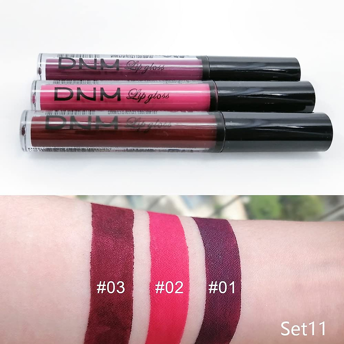 AMY'S DIARY 3Pcs Dark Red Purple Matte Liquid Lipstick Sets, Matte Lipstick Lip Stain Long Lasting 24 Waterproof Lip Gloss Gift Set Matt Lipsticks Set for Women Lippies (Set01)