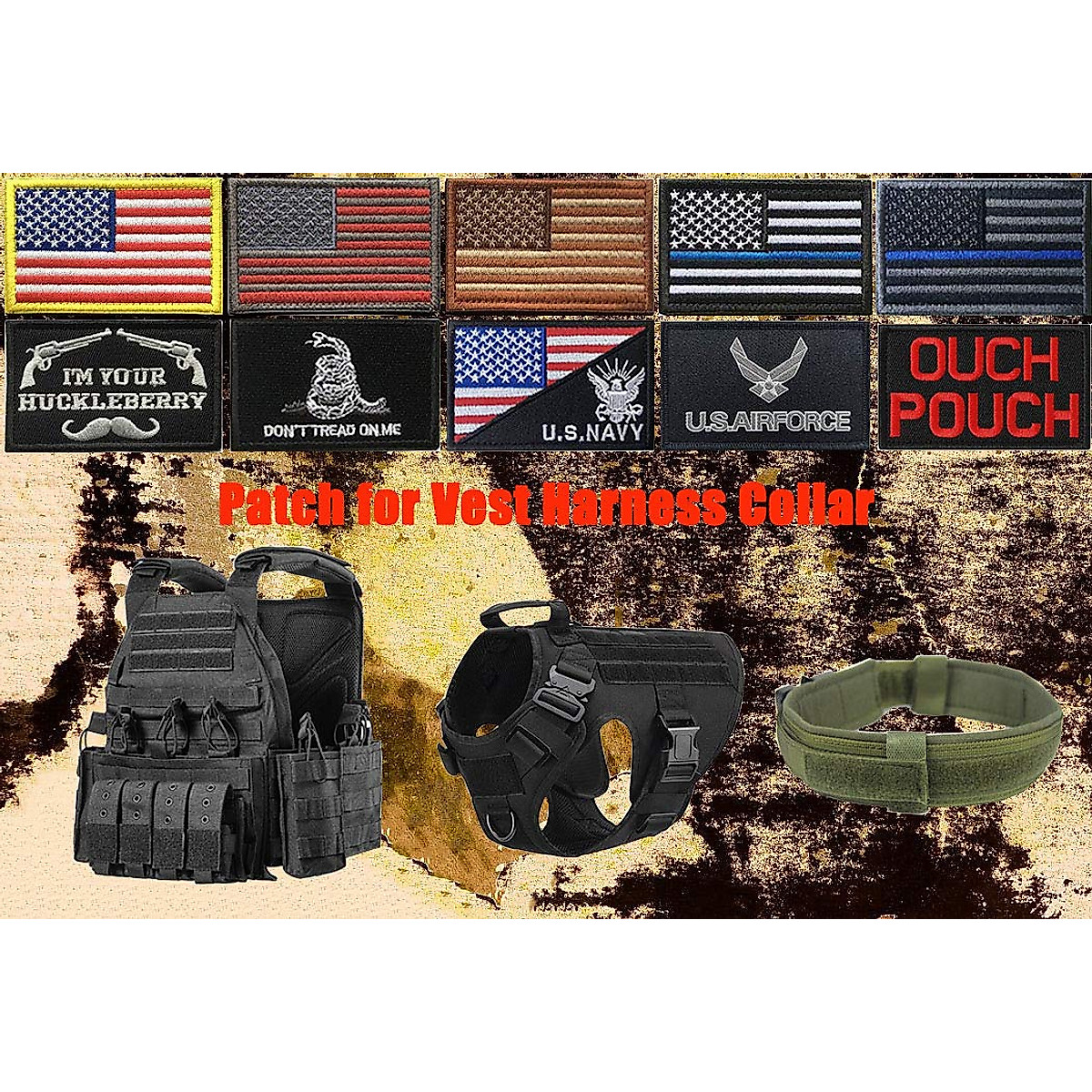 2 Pieces America Flag/Army Patch, USA Flag Patches, US American AR Flag Hook and Loop Embroidered Patch for Hat, Backpack, Jacket, Jeans, Clothes