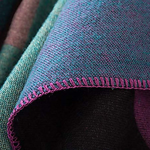 KirGiabo Women's Shawl Wraps Open Front Poncho Sweater Cape for Fall Winter,Purple