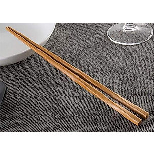 JapanBargain 3650, Bamboo Chopsticks Reusable Japanese Chinese Korean Wood Chop Sticks Hair Sticks 5 Pair Gift Set Dishwasher Safe, 9 inch, Twist