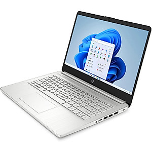 HP Laptop 14-DQ3025CL 14" Intel Pentium Silver N6000, Intel UHD Graphics, 4GB DDR4 RAM, 128GB SSD Storage, Windows 11 Home in S Mode, Natural Silver (Renewed)