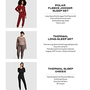Victoria's Secret PINK Polar Fleece Jogger Pajama Set, PJ Set for Women, 2 Piece Lounge Set PJs, Flannel Pajamas Women, Women's Sleepwear, Red (XL)