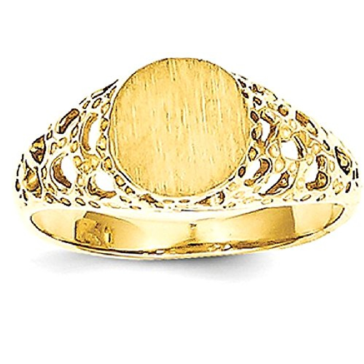 IceCarats 14K Yellow Gold Custom Engraved Signet Ring Handmade Personalized Monogram Initial Letter Band Size 4