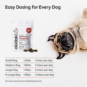 OKIDOKI Pets Mobility Chews Chiken for Dogs | Max Potency Hemp Extract |Balanced Mood & Behavior | Nervousness & Separation Anxiety Relief for Dogs | Dog Mobility Treat with Hemp Oil - Pack of 1