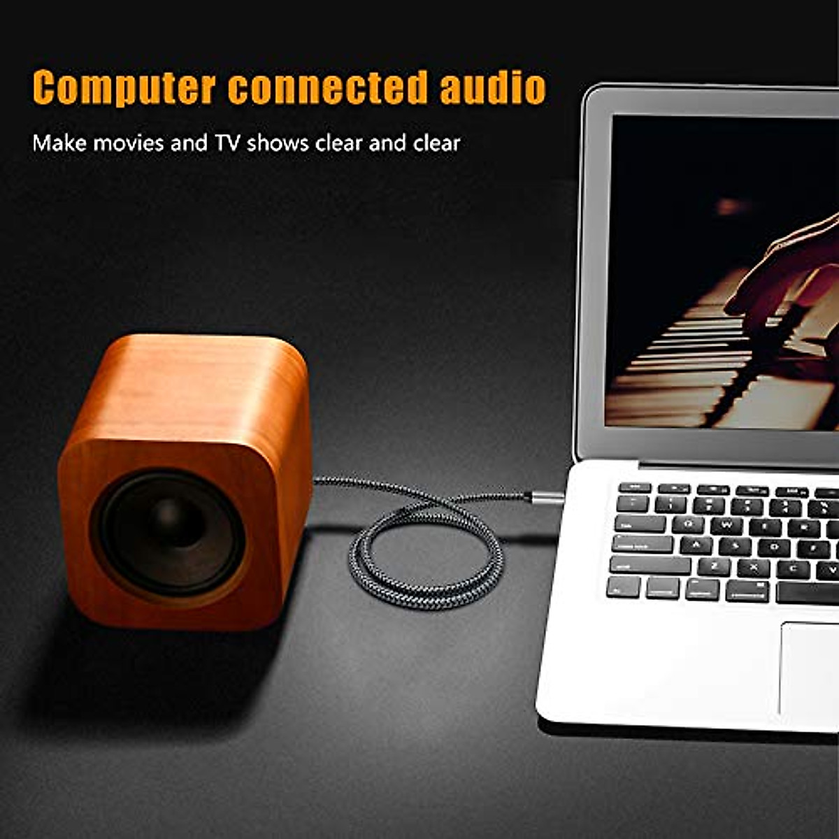 Headphone Extension Cable,3.5mm Male to Female Extension Stereo Audio Extension Cable Adapter Gold Plated Nylon Braided Cord Compatible for iPhone, iPad, Smartphones, Tablets (9.8ft/3m)