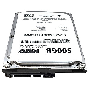 MaxDigitalData 500GB 8MB Cache 5900PM SATA 6.0Gb/s 3.5" Internal Surveillance CCTV DVR Hard Drive (MD500GSA859DVR) - w/2 Year Warranty (Renewed)