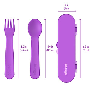 Bentgo® Kids Chill Lunch Box With Kids Reusable Plastic Utensils (Purple)