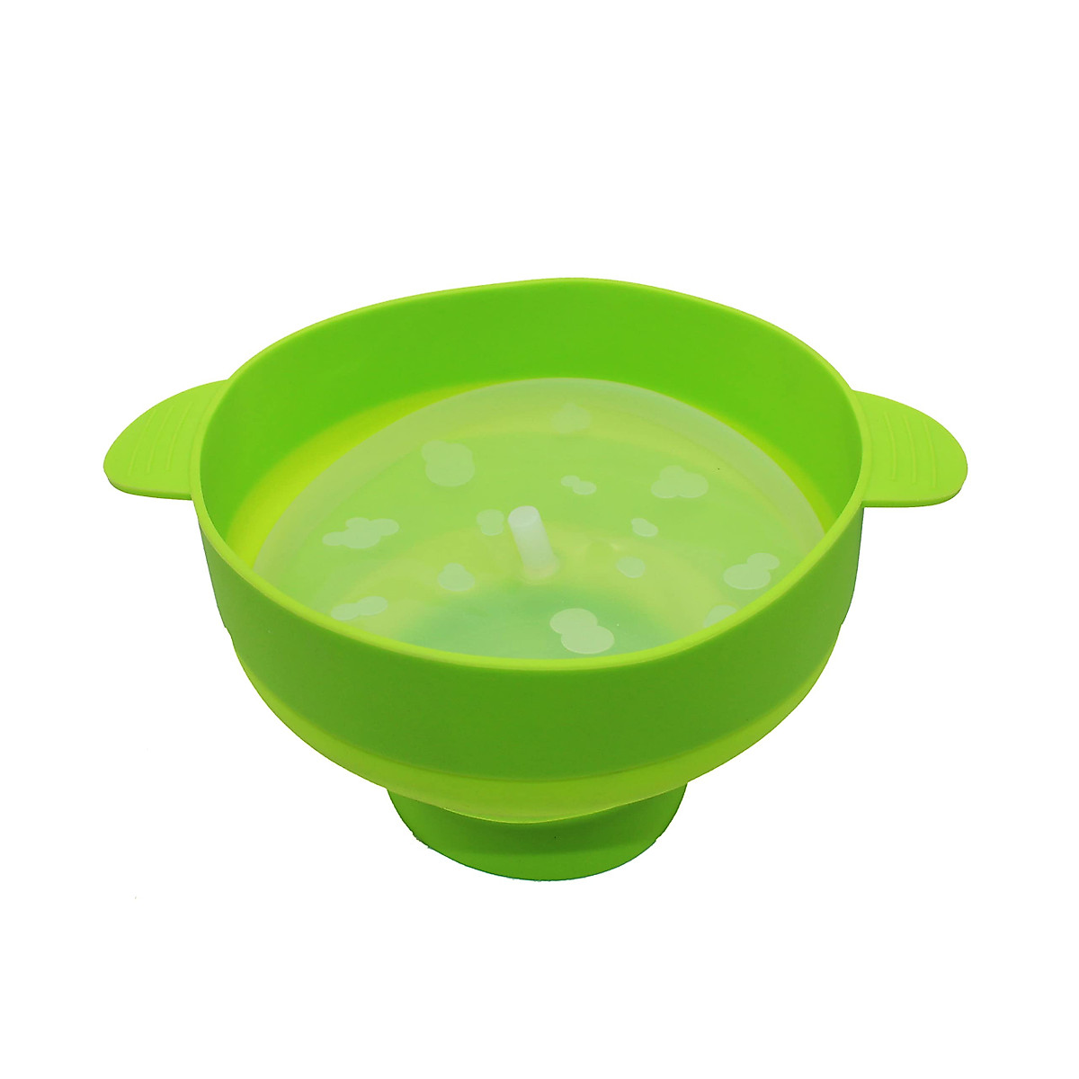 Microwave Popcorn Popper Reusable with Handle Lid BPA Free, Collapsible Silicone Popcorn Maker Bowl Safe Use in Microwave or Oven (Green)