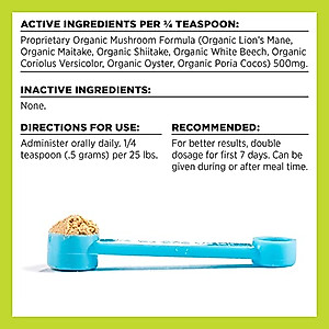 BIXBI Dog & Cat Clean Digestion Support, 2.12 oz (60 g) - All Natural Organic Pet Superfood - Daily Mushroom Powder Supplement - USA Grown & USA Made - Veterinarian Recommended for Dogs & Cats