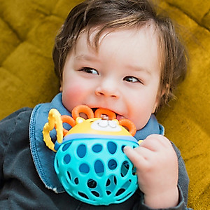 Nuby Interactive Silly Shakers Rattle Teether Toy, Characters Vary - Lion, Owl, Penguin