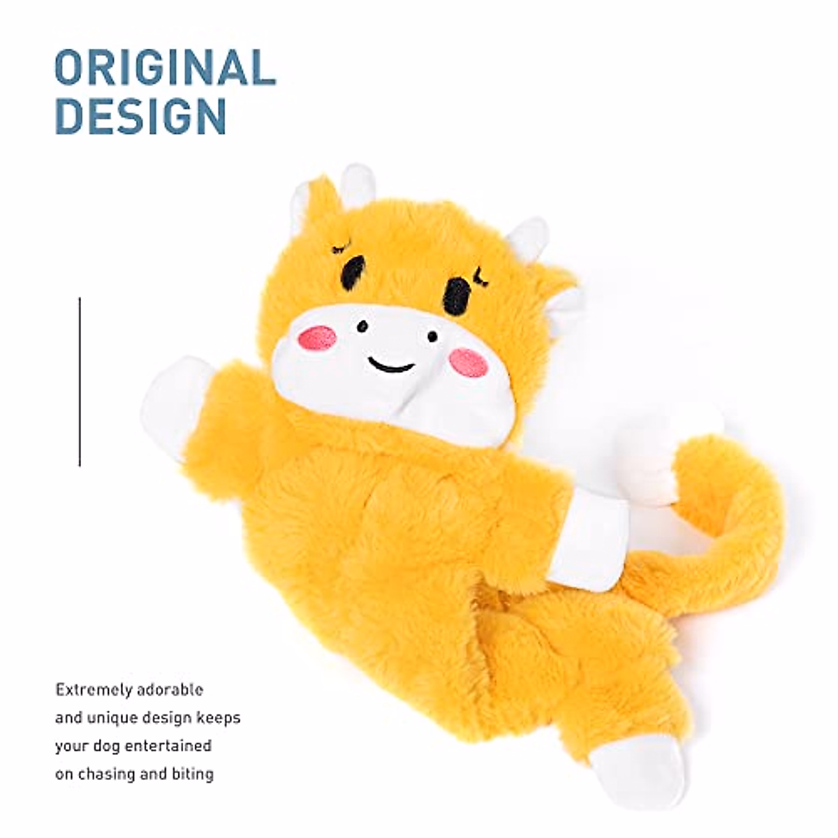 Nocciola 10 PCS Crinkle Dog Squeaky Toys with Double Layer Reinforced Fabric, Durable Plush Dog Toys, No Stuffing Body Dog Toy Set for Small to Large Dogs (10PCS 90 squeakers)