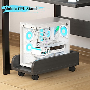 Computer Desk with Hutch and Storage Shelves, Home Office Study Writing Desk, Small Computer Desk for Small Space, Laptop Desk with Keyboard Tray for Bedroom