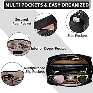 VASCHY Crossbody Bags for Women, Vegan Leather Top Handle Satchel Handbag Fashion Shoulder Bag Purse Black