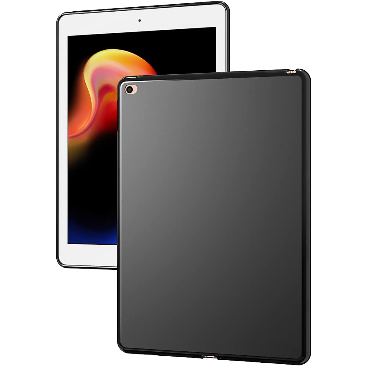 Puxicu Case for iPad 6th/5th Generation 2018&2017, Slim Design Matte TPU Rubber Soft Skin Silicone Protective Cover for iPad 9.7 Inch 2018 (6th Generation) / 2017 (5th Gen) 9.7" Tablet - Black