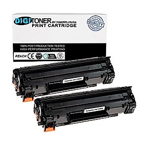 TonerPlusUSA Compatible 85A CE285A CB435A CB436A CRG125 Toner Cartridge – CB 435A CB 436A CE 285A CRG 125 High Yield Toner Cartridge Replacement for HP Laser Printer – Black (2 Pack)