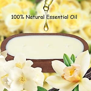 Scented Candles for Home, YeeQue Lavender Candle with Large Wooden Bowl Design for Women,Girl Birthday Gift 3 Wicks, 12oz