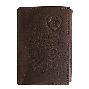 ARIAT Trifold Wallet Emboss Corner Logo Brown One Size