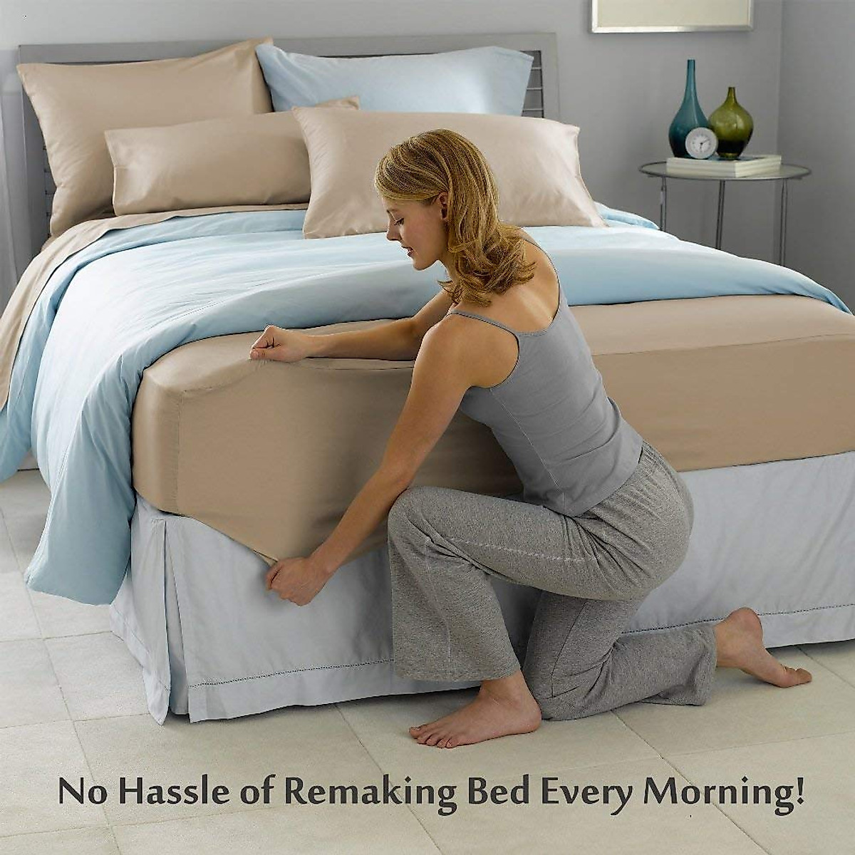 White House Linen Luxury Hotel Sheet 600 Thread Count 100% Egyptian Cotton Sheet Set Rv Short Queen (60" X 75") Ivory Solid Fit Mattress Upto 12-15 Inch Deep Soft and luxuorious