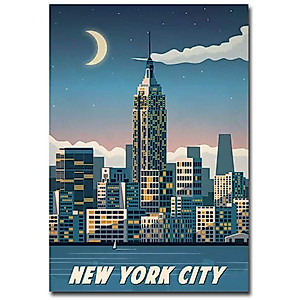 New York City Vintage Travel Art Refrigerator Magnet Size 2.5" x 3.5"