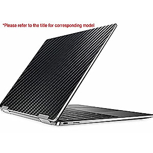 Synvy [2 Pack] Back Protector Film, compatible with Dell Inspiron 13 7000 (7370) 2017 13.3" Black Carbon TPU Guard Skin Sticker [ Not Front Tempered Glass Screen Protectors ]