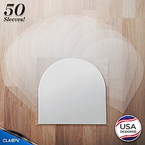 Claev 50 Inner Record Sleeves for 33 LP Vinyl Records (12 inch, U-Shape, Translucent), No Bunching Anti Static Protective Covers for Album Storage