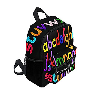 CHIFIGNO Personalized Customized Colorful Alphabet Kids Preschool Backpacks for Girls Boys Travel Bag Schoolbag Bookbag for Children