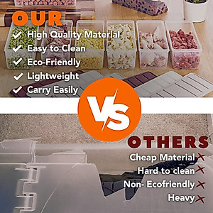 Selka Home - Airtight Food Storage Containers with Lids, Freezer Organizer Bins, Nora 4 Piece, 34 Oz, Storage Container, Ecru