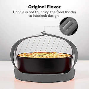 Pressure Cooker Sling, Silicone Bakeware Sling for 6 Qt/8 Qt Instant Pot, Ninja Foodi and Multi-function Cooker Anti-scalding Bakeware Lifter Steamer Rack, BPA-Free Silicone Egg Steamer Rack (Gray)
