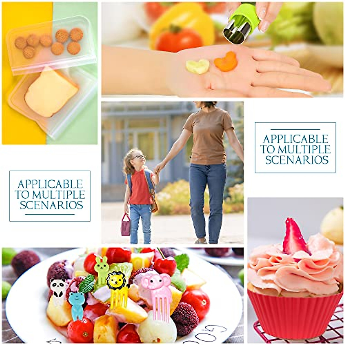 Kishilly Bento Lunch Box for Kids/Adult, Microwavable Kids Bento Box Lunch Containers With Lunch Bag Cookie Cutters Fruit Picks Silicone Cup Reusable Storage Bags for School,Work and Picnic (Pink)