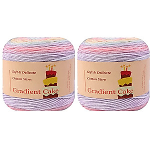 2-pk Gradient Cake Cotton Ball by Yonkey Monkey (1171) Knitting Crochet