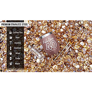 40th Birthday Gifts For Women - 1983 Wine Tumbler & Shot Glass Bday Present Ideas Cheers To 40 Year Old Her, Mom, Grandma, Wife, Sister, Anniversary, Retirement, From Husband Son Daughter Decorations