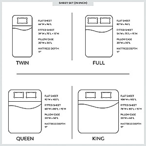 SUPREME ELEGANCE Light Gray 100% Cotton Sheets for Queen Size Bed, Ultra Soft Queen Light Gray Sheet Set, Cool & Breathable Percale Weave Queen Bed Sheets, Fits Mattress Upto 16" Deep Pocket