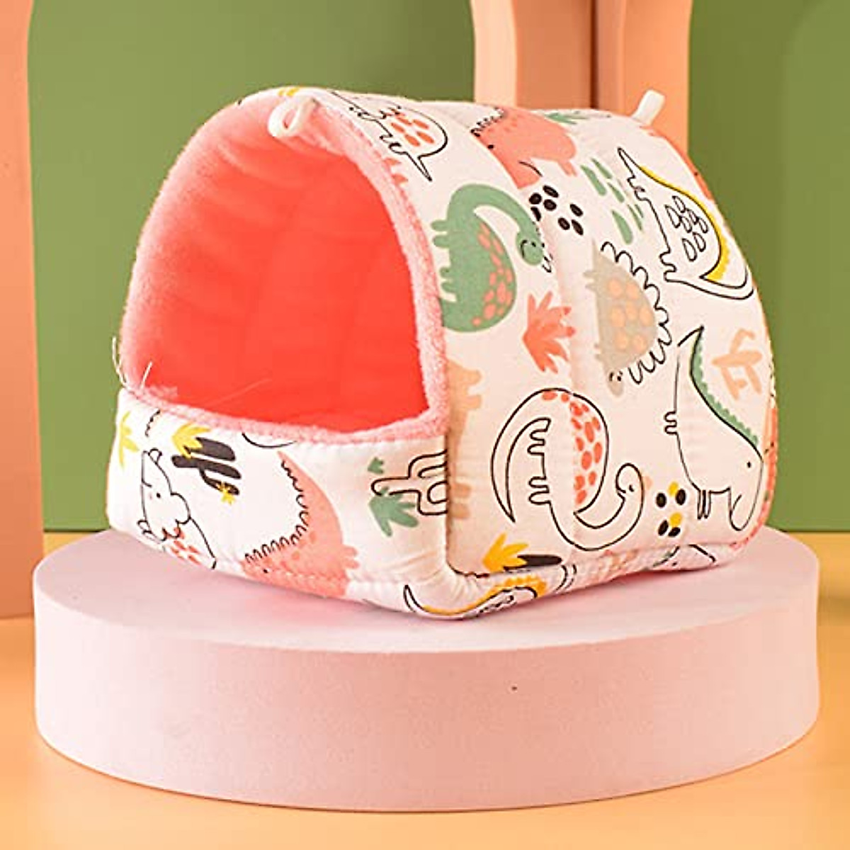 Guinea Pig Nest Cartoon Pattern Pet Hideout Warm Small Animal Hamster Squirrel Bed House Cage Valentine's Day/Mother's Day/Christmas/Birthday Gifts - Pink Fox L
