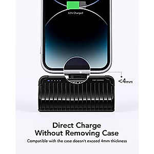 Mini Portable Charger For iPhone,VRURC Power Bank 5000mAh,PD 20W Fast Charging Slim Rechargeable Battery Compatible With iPhone 14/14 Plus/Pro/Max/13 Mini/13/Pro/Max/12/12 Mini/12 Pro/11 Pro Max-Black