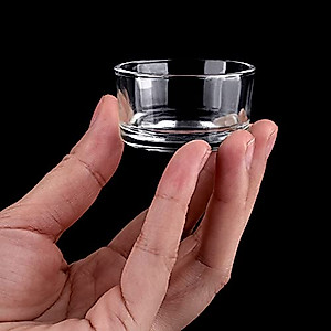 WEAVERBIRD 6Pcs Glass Reptile Feeder Food Bowl,Food Basin Tray Container Water Dish Cup, Reptile Terrarium Water Bowl,Round Water Dish Cup for Small Pet Lizard Turtle Spider Scorpion Frog Cricket