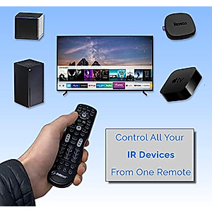 Inteset 4-in-1 Universal Backlit IR Learning Remote for use with Apple TV, Xbox Series X/S, Roku, Media Center/Kodi, Nvidia Shield, Most Streamers & Other A/V Devices
