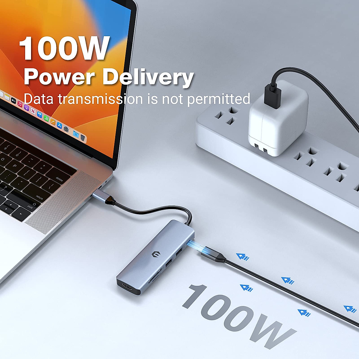 HOPDAY USB C Hub, USB C Adapter 6 in 1, USB C Hub Multiport Adapter USB C Dock with 4K HDMI, USB 3.0, PD 100W, SD/TF, MacBook Pro/Air iPad Pro Adapter, for Laptop, Surface Pro 8
