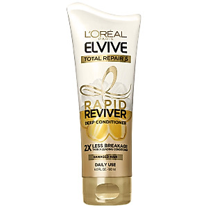 L'Oreal Paris Elvive Total Repair 5 Rapid Reviver Deep Conditioner, Repairs Damaged Hair, No Leave-In Time, Heat Protectant, with Damage Repairing Serum and Protein, 6 oz.