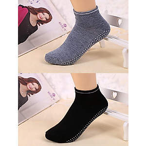 Yoga Socks Non Slip Grip Socks for Women Yoga Barre Pilates (Black,Pink,Grey,Blue -4Pairs)