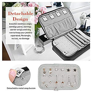 ProCase Travel Jewelry Case Organizer Bag, Ideal Gift for Women Girls Christmas Valentine's Day, Soft Padded Jewelry Carrying Pouch Portable Storage Box Holder for Earrings Rings Necklaces Bracelets Chains