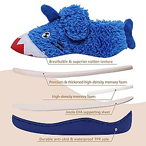 CIOR Toddler Slippers Boys Girls Socks Lightweight Comfort Slip on Kids Indoor Warm Home Shoes U121WTMTDK489.EL-Shark-24.5