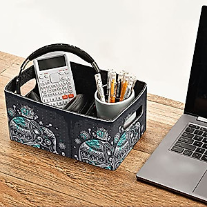 Ethnic Elephant Storage Basket Felt Storage Bin Collapsible Toy Boxs Convenient Box Organizer for Kids Bedroom Magazine