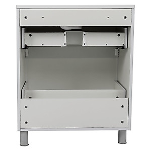 Modern Free Standing Bathroom Vanity with Washbasin | Comfort White High Gloss Collection | Non-Toxic Fire-Resistant MDF-28-No Mirror