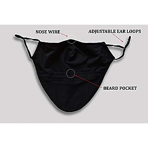 KT Valley Co. Beard Friendly Face Mask for Men with a Beard, Beard Protection for Bearded Men, Reusable and Comfortable