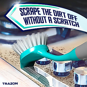 Dish Brush Set of 4 with Bottle Water Brush, Dish Scrub Brush, Scrubber Brush and Straw Brush - Kitchen Scrub Brushes Ergonomic Non Slip Long Handle for Cleaning Cleaner Wash Dish Sink Dishes Cup Pot