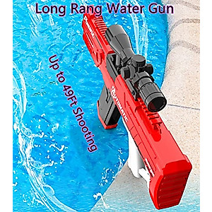 JCWH Electronic Powerful Water Gun,Electric Squirt Gun, with ABS Material 1100cc Large Capacity Strong 49 Ft Long Rang Shooting for Summer Water Toys Gun Kids Adults
