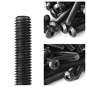 M5-0.8 x 30mm Button Head Socket Cap Screws Bolts 10.9 Grade Alloy Steel Metric, Black Oxide Finish, Machine Fully Threaded, Allen Hex Drive, 50PCS